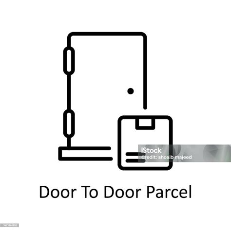 도어 투 도어 소포 벡터 개요 아이콘 디자인 그림입니다 흰색 배경에 물류 기호 Eps 10 파일 고객에 대한 스톡 벡터 아트 및 기타 이미지 Istock