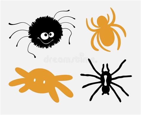 Spider Black And Orange Objects Signs Symbols Vector Stock Vector Illustration Of Candy