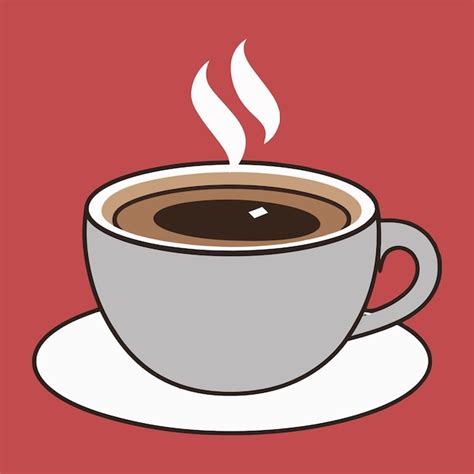 평평한 터 아이콘은 카페인이 함유된 뜨거운 커피 한 잔을 나타니다 프리미엄 벡터