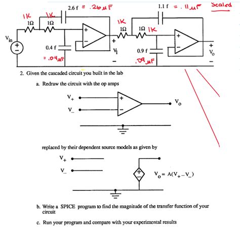 solved 2 ﻿given the cascaded circuit you built in the laba