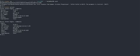 the hcsshim on windows 10 1903 always fails to build docker image