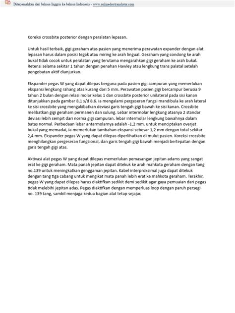 Correction Of Posterior Crossbite With Removable Appliances En Id Pdf