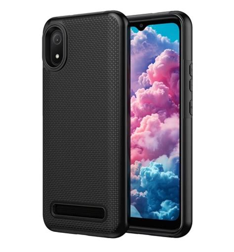For Cloud Mobile Stratus C8 Textured Dotted Hybrid Phone Cover Case