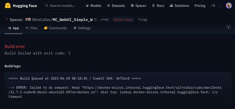 Build Error Without Log 🔒 Gradio Hugging Face Forums