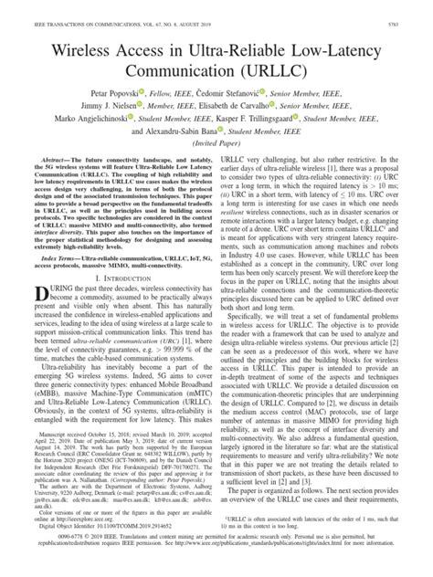 wireless access in ultra reliable low latency communication urllc