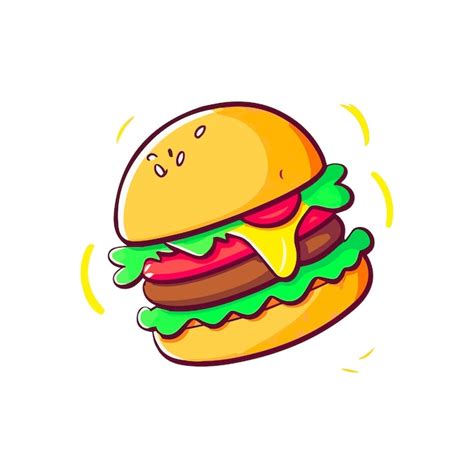 Premium Vector Cute Burger Vector