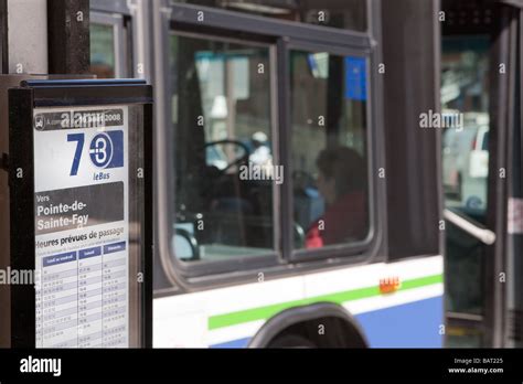 An Rtc Reseau De Transport De La Capitale Bus Schedule Is Seen On The