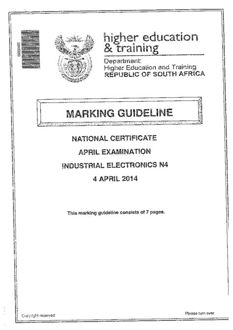 N4 Industrial Electronics April 2014 Marking Guideline Higher N4 Industrial Electronics April 2014 Marking Guideline Higher