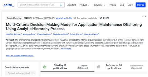 Multi Criteria Decision Making Model For Application Maintenance