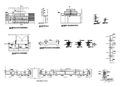Housing Structure Detail Elevation Plan And Section Layout Autocad File