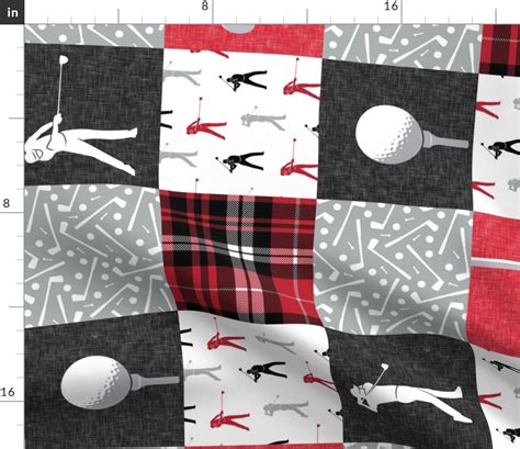 Golf Wholecloth Red And Black Plaid Fabric Spoonflower