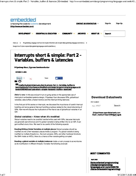 Interrupts Short And Simple Part 2 Variables Buffers And Latencies Embedded Sign In Sign Up