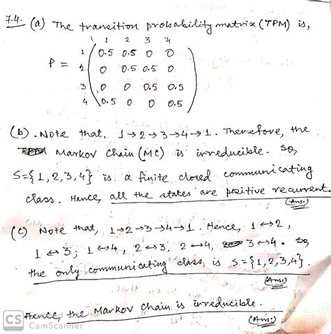 Solved Consider A Markov Chain Consider A Markov Chain Xn N On The State