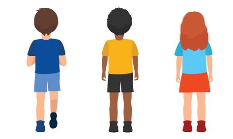 Niños De Espalda Vectores Iconos Gráficos Y Fondos Para Descargar Gratis