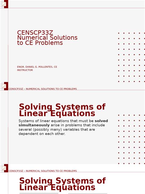 05 Solving System Of Linear Equations Direct Method Pdf Numerical