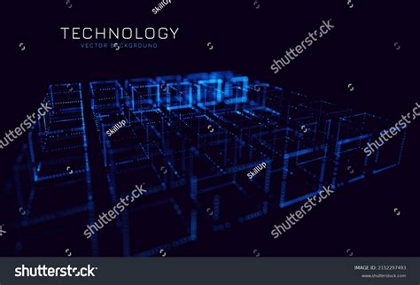 Big Data Cube Quantum Computer Server Stock Vector Royalty Free