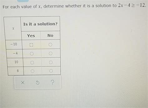 Solved For Each Value Of X Determine Whether It Is A Chegg Com