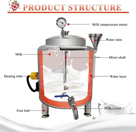 Buy 10l Milk Pasteurizer With Mixer Stainless Steel Milk Pasteurization Machine For Milk Drink