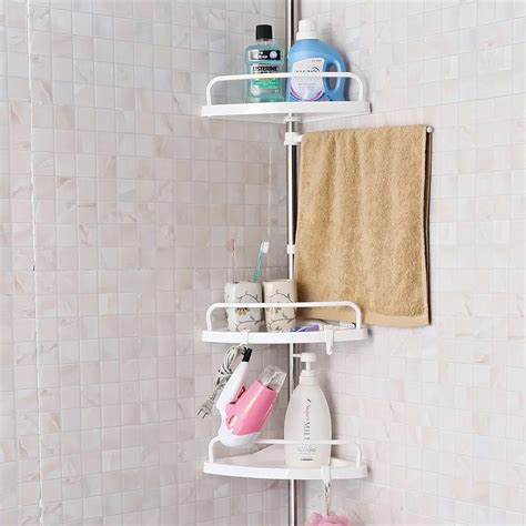 Ъглова етажерка за баня 4 рафта регулируема височина до 2 60 м Emag Bg