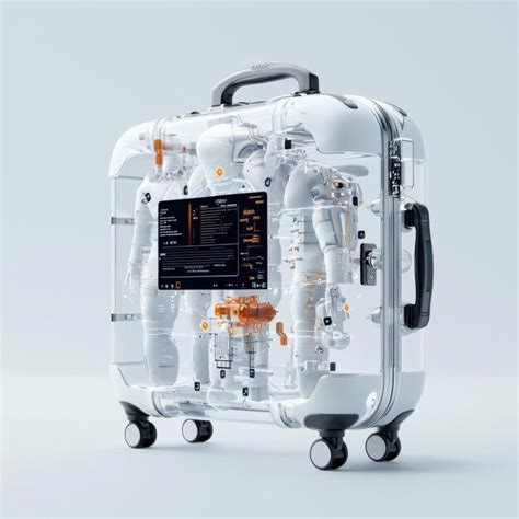 30 Futuristic Silver Suitcase With Digital Display Created Using Cinema 4d Ultra High Definition