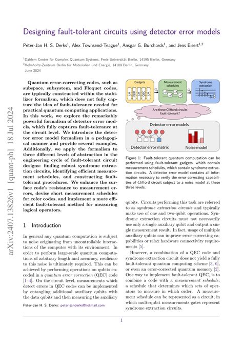 pdf designing fault tolerant circuits using detector error models