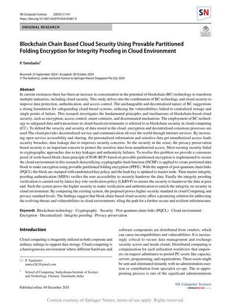 blockchain chain based cloud security using provable partitioned