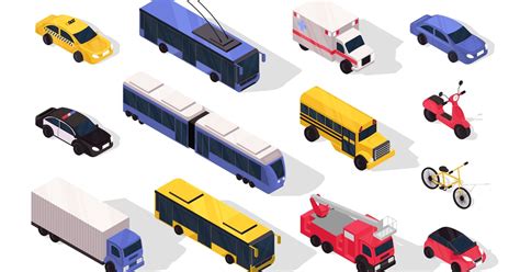 Isometric Transport Objects Ft Isometric And Isometry Envato