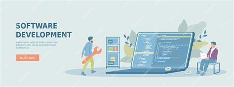 Premium Vector Software Development Programmers Create Computer Software Write Code Test