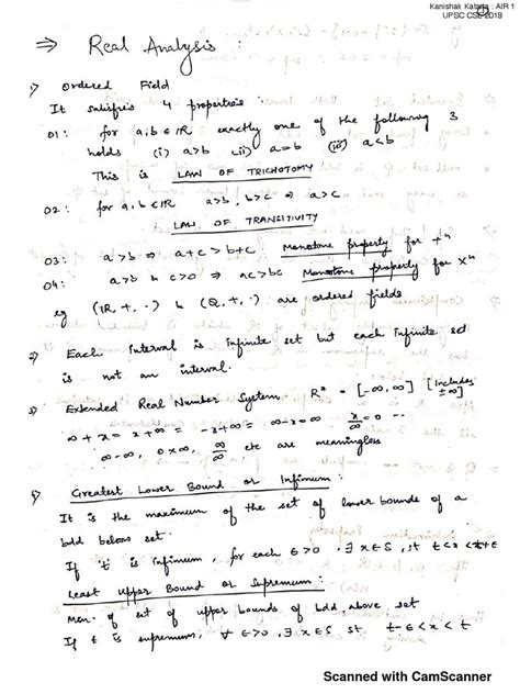 Kanishak Kataria Real Analysis Notes All Pdf
