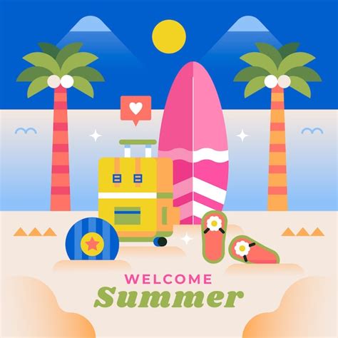 Premium Vector Flat Illustration For Summer Season