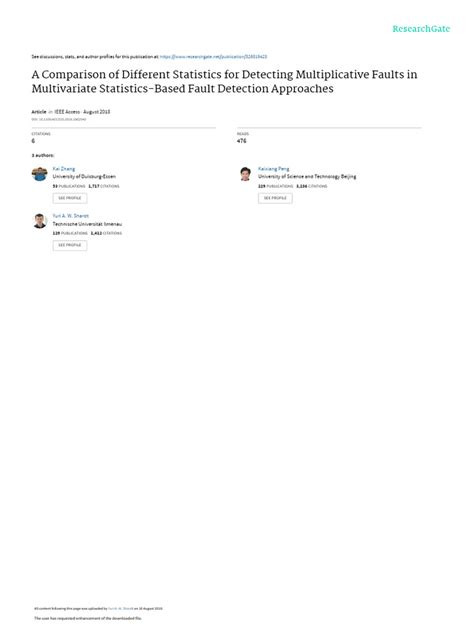 Access2018zhangpengshardtcomparisondifferentmultivariatestatisticsfault Pdf Principal