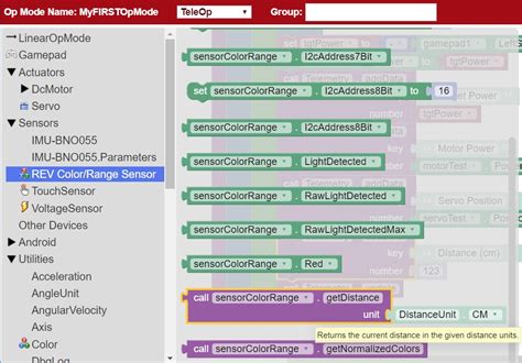 Using Sensors Blocks FIRST Tech Challenge SkyStone Wiki GitHub