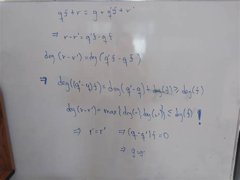 Abstract Algebra Help Proving Polynomials Division Algorithm In R X