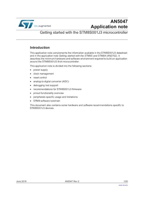 pdf getting started with the stm8s001j3 microcontroller … · the adc