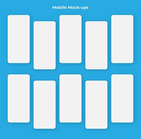 Ui 디자인 포트폴리오용 모바일 목업 화면 프리미엄 벡터