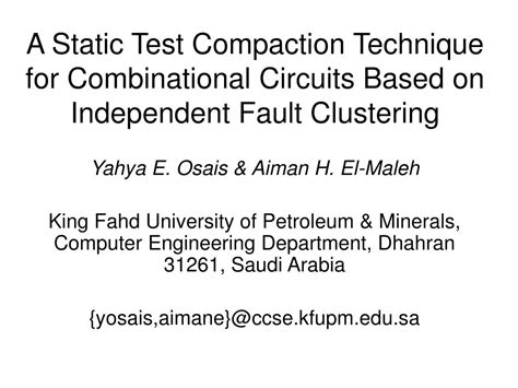 Ppt Yahya E Osais And Aiman H El Maleh Powerpoint Presentation Id