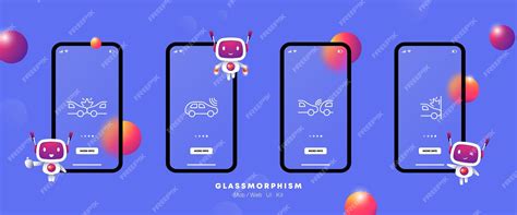 자동차 사고 세트 아이콘 절벽에서 떨어지는 나무가 전복 자동차 충돌 덴트 후드 화재 거리 타이어 파열 충돌 콘크리트 슬래브 과열 도로 교통 개념 Glassmorphism