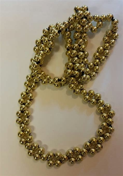 Gold Beaded Necklace Handmade