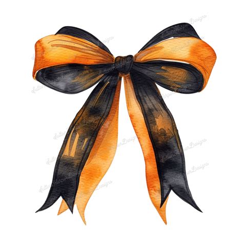 Halloween Black And Orange Bow Png Illustration Halloween Ribbon Bow