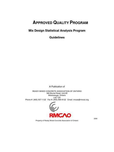 Statistical Analysis Concrete Pdf Standard Deviation Coefficient Of Variation