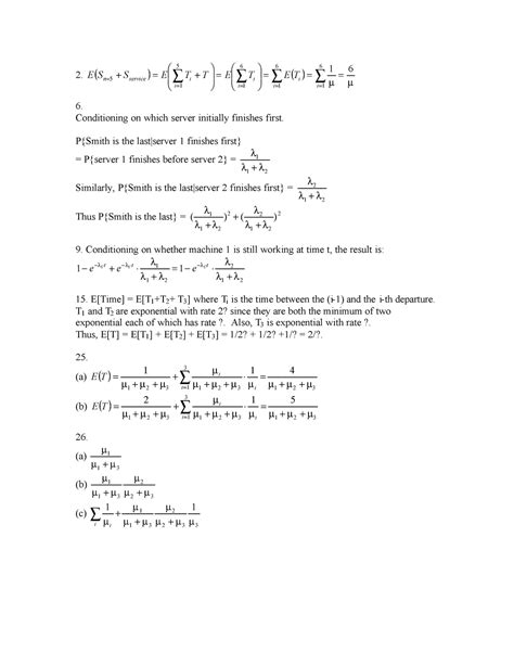 Seminar Assignments Homework 9 Answers 6 5 6 6 1 6 2 E S S Service Ti T Ti E Ti µ I µ