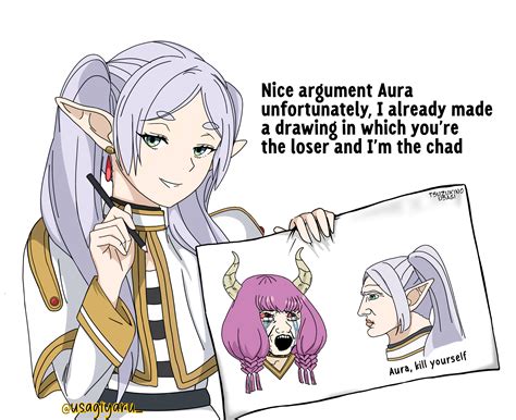 Frieren Aura And Wojak Sousou No Frieren Drawn By Usagiyaru Danbooru