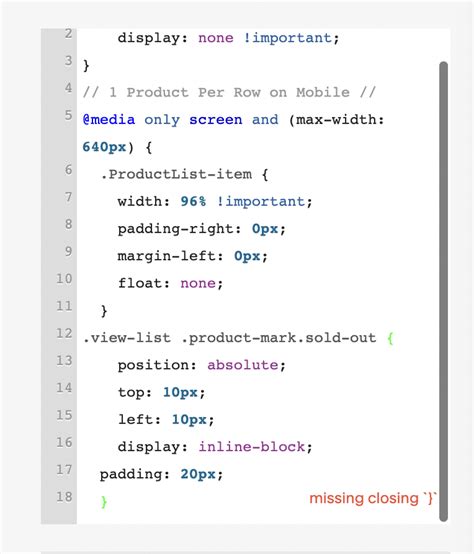 Custom CSS Error Missing Closing Pages Content Squarespace Forum
