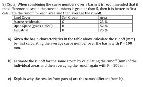 Solved 3 5pts When Combining The Curve Numbers Over A