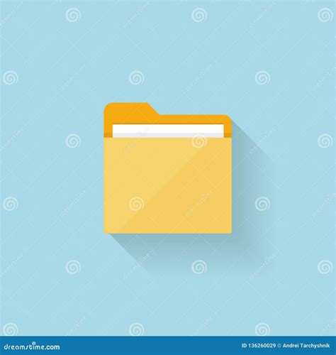 Flat Folder Icon For Web Stock Vector Illustration Of Button 136260029
