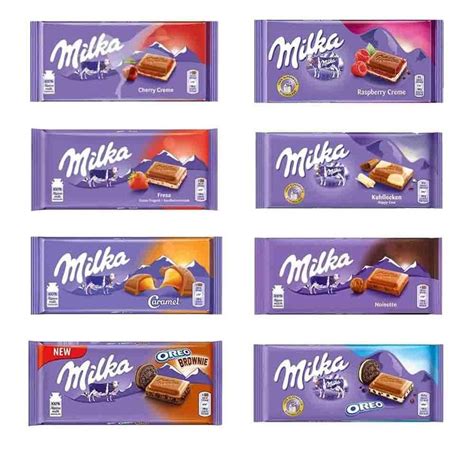 Kit 8 Chocolates Barra Milka 100g Importado Vários Sabores