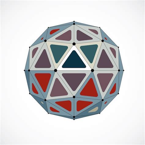 Premium Vector 3d Vector Low Poly Spherical Object With Black