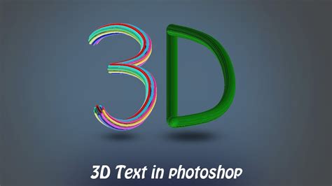 How To Create 3d Text Effect In Photoshop Youtube