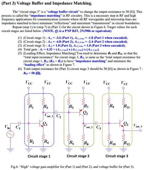 Solved Part 3voltage Buffer And Impedance Matching The Circuit Stage