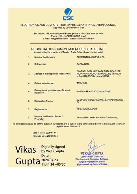 Certifications Augmento Labs